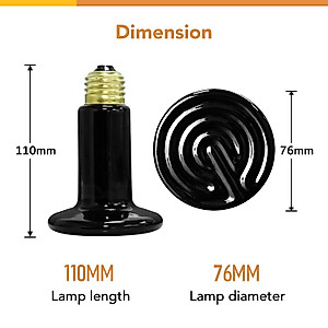 Simple Deluxe 100W/150W Reptile Heat Bulb and 8.5/10.5 inch Clamp Light, 40-108 Degrees Fahrenheit Digital Thermostat Controller and Thermometer Included, for Amphibian Pet & Incubating Chicken