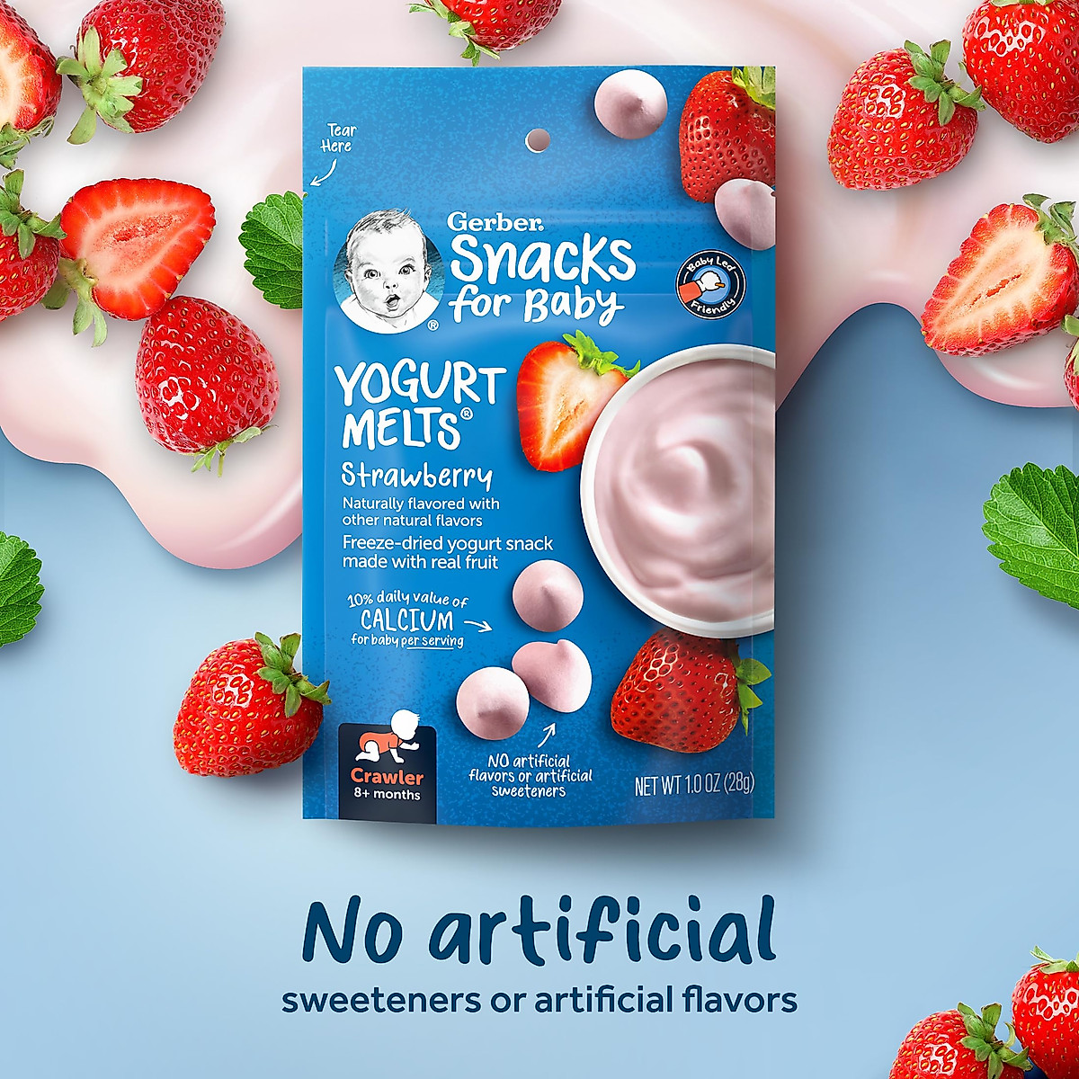 Gerber Baby Snacks Yogurt Melts, Strawberry, 1 Ounce (Pack of 7)