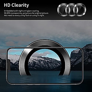 Hoerrye for iPhone 14 Pro Max & 14 Pro Camera Lens Protector - Easy Install, Case-Friendly, Ultra-Thin, Military-Grade Protection for Clear Photos - Black