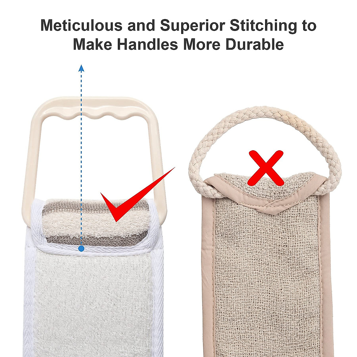 AmazerBath 2 Pack Exfoliating Back Scrubber, Bath Back Scrubber Exfoliator Loofah Back Washer for Shower, Men, Women, Bathroom(37.4 inch length 3.94 inch width)