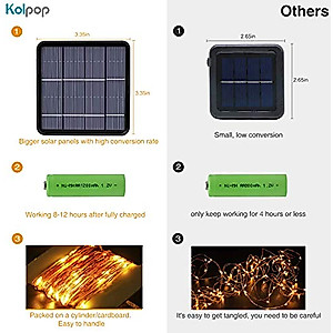 kolpop Solar String Lights Outdoor, 78.7FT 240LED Solar Fairy Lights Outdoor Waterproof 8 Modes Copper Wire Solar Powered Lights Indoor for Garden Patio Gate Yard Party Wedding Camping(Warm White)
