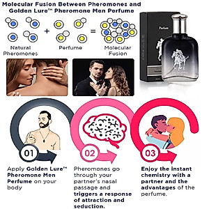 ANEFOSE HotDesire Pheromone Men Perfume, Golden Lure Pheromone Men Perfume, Pheromone Cologne for Men, Pheromones for Men to Attract Women Body Spray, 50ml (Forest+Marine)