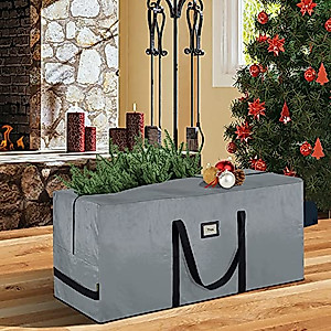 BALEINE 7.5 ft Christmas Tree Storage Bag, Heavy Duty Extra Large Artificial Christmas Tree Bag with Reinforced Handles and Dual Zippers Wide Opening (Gray, 7.5 ft)
