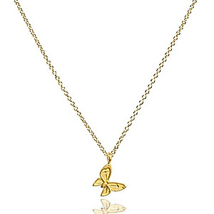 LANG XUAN Friendship Gold Butterfly Necklace Good Luck Elephant Pendant Chain Necklace with Message Card Gift Card