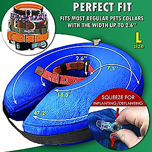 Soft Dog Cone Collar for Large Dogs for After Surgery - Inflatable Dog Neck Donut Collar - Elizabethan Collar for Dogs Recovery - Dog Cones Alternative - Protective Pet Cones for Dogs