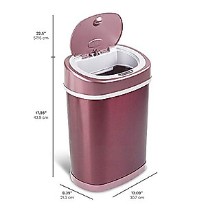 Nine Stars DZT-15-9BURG Trash Can, Small, Burgundy