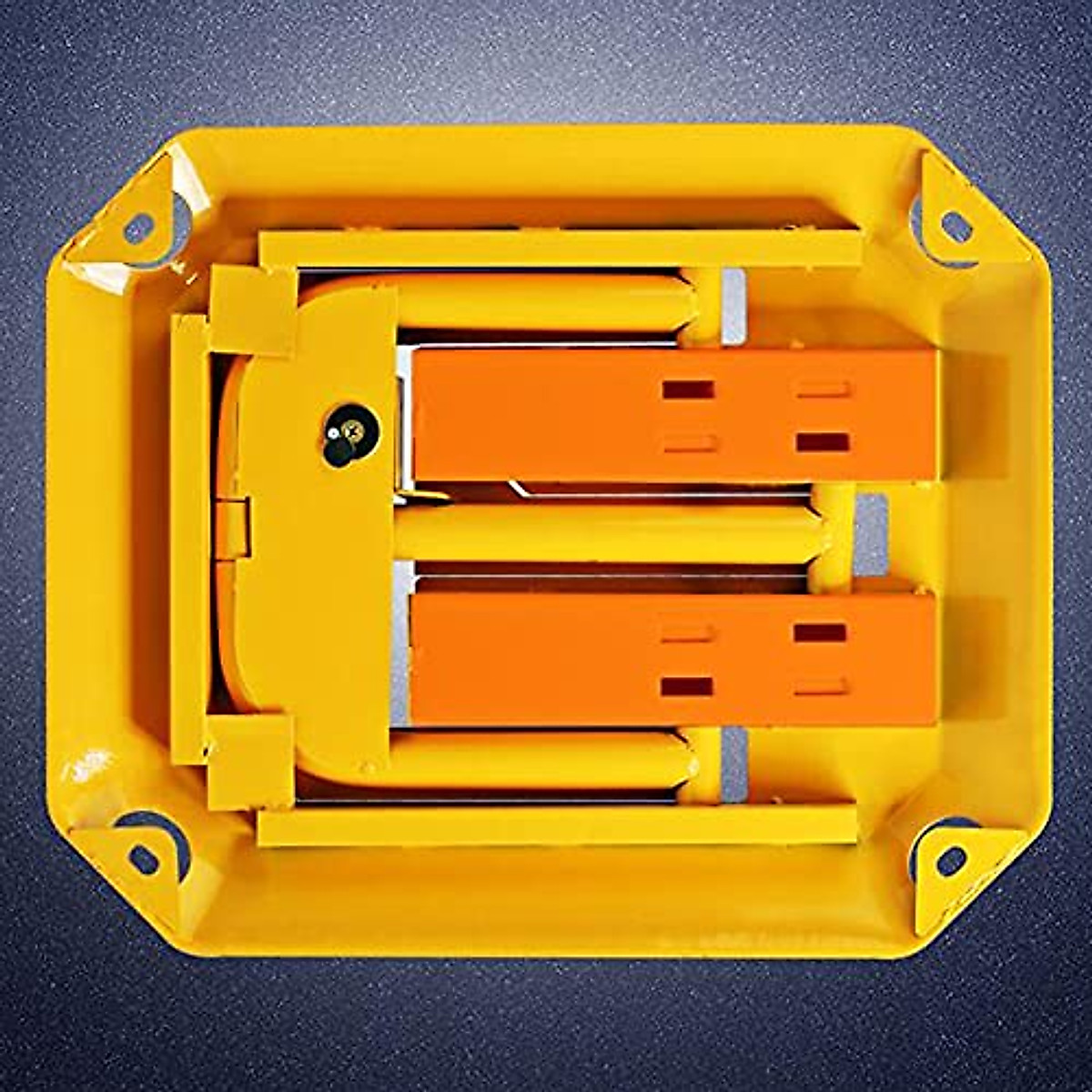 Folding Parking Barrier Removable Parking Space Lock,Car Park Driveway Guard Saver,Manual Parking Blocker,Anti-Pressure Parking Lock W/Reflective Markers