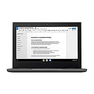 Lenovo 100E Chromebook 2ND Gen Laptop Computer, 11.6" HD (1366 X 768) Display, MediaTek MT8173C Processor, 4GB RAM, eMMC TLC SSD, Powervr GX6250, Chrome OS, Black (32GB eMMC)