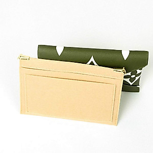 Clear Bag for Giant Monogram Pochette Kirigami Organizer (Envelope Bag Handbag Crossbody Bag 3 in 1) with Strap Chains&Scarf (green)