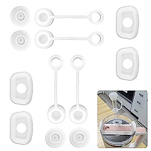 12 PCS Silicone Spill Proof Stopper Set for Stanley Cup 1.0 40oz/ 30oz, Reusable Stanley straw cover Including 4 Square Spill Stopper, 4 Round Leak Stopper and 4 Straw Cover Cap