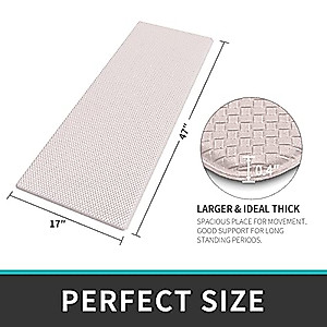 DEXI Kitchen Mat Cushioned Anti Fatigue Comfort Mat, Non Slip Memory Foam Kitchen Mats for Floor, Waterproof Kitchen Runner Rugs for Sink, 17x47 Inch, Wheat