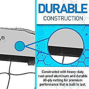 Franklin Sports Futsal Goal - Aluminum Official Size Futsal Goal - Indoor Soccer Net - Folding, Portable Futsal + Soccer Goal - 9' 10" x 6'7"