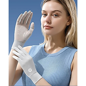 CAMSTIC Women's Ultra Thin UPF 50+ Summer UV Protection Touchscreen Driving Gloves (Grey)