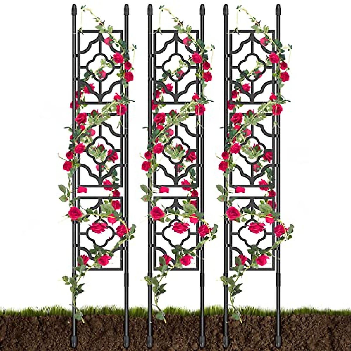 5FT Garden Trellis for Climbing Plants Outdoor, Kalolary Screen Garden Trellis Rustproof Vine Trellis Frame Cucumber Trellis Grow Support for Outdoor Indoor Fruits Vegetables Flowers Potted Plants