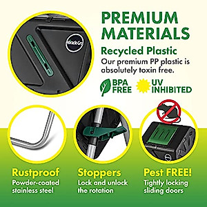 Miracle-Gro Small Composter - Compact Single Chamber Outdoor Garden Compost Bin Heavy Duty – UV Protected Turning Barrel Tumbling Composter (27.7 gallons)