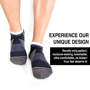 Busy Socks Men's Ankle Athletic Socks for Women, Veteran’s Day Anti Odor Low Cut Cycling Soft Gifts Socks for Runner 3 Pairs (Dark Grey, Large)