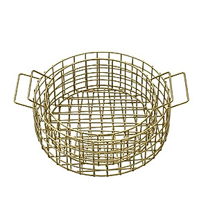 Gourmet Basics by Mikasa Kendall Set of 2 Storage Baskets, 12.5-Inch and 14.5-Inch, Gold