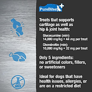 PureBites+ Hip & Joint Freeze Dried Dog Treats, 5 Ingredients, Made in USA, 3oz
