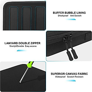 Lacdo Hard Shell Laptop Carrying Case Shoulder Bag for 16 inch New MacBook Pro M1 Pro/Max A2485 A2141 2021-2019, 15 inch Old MacBook Pro 2012-2018, Compartment for iPad Mini with Apple Pencil, Black