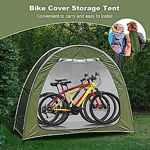 AFLIFLI Outdoor Bike Storage Tent Waterproof, Portable Bicycle Shed 2 Bikes, Upgrade Oxford Fabric for Outside Garden Shelter Pool Cover Tool Sheds Storage, Space Saving