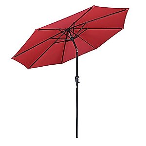 Yescom 9Ft UV50+ Aluminum Outdoor Table Patio Umbrella with Crank Tilt 3000PA Sunshade Deck Yard Garden Pool Balcony