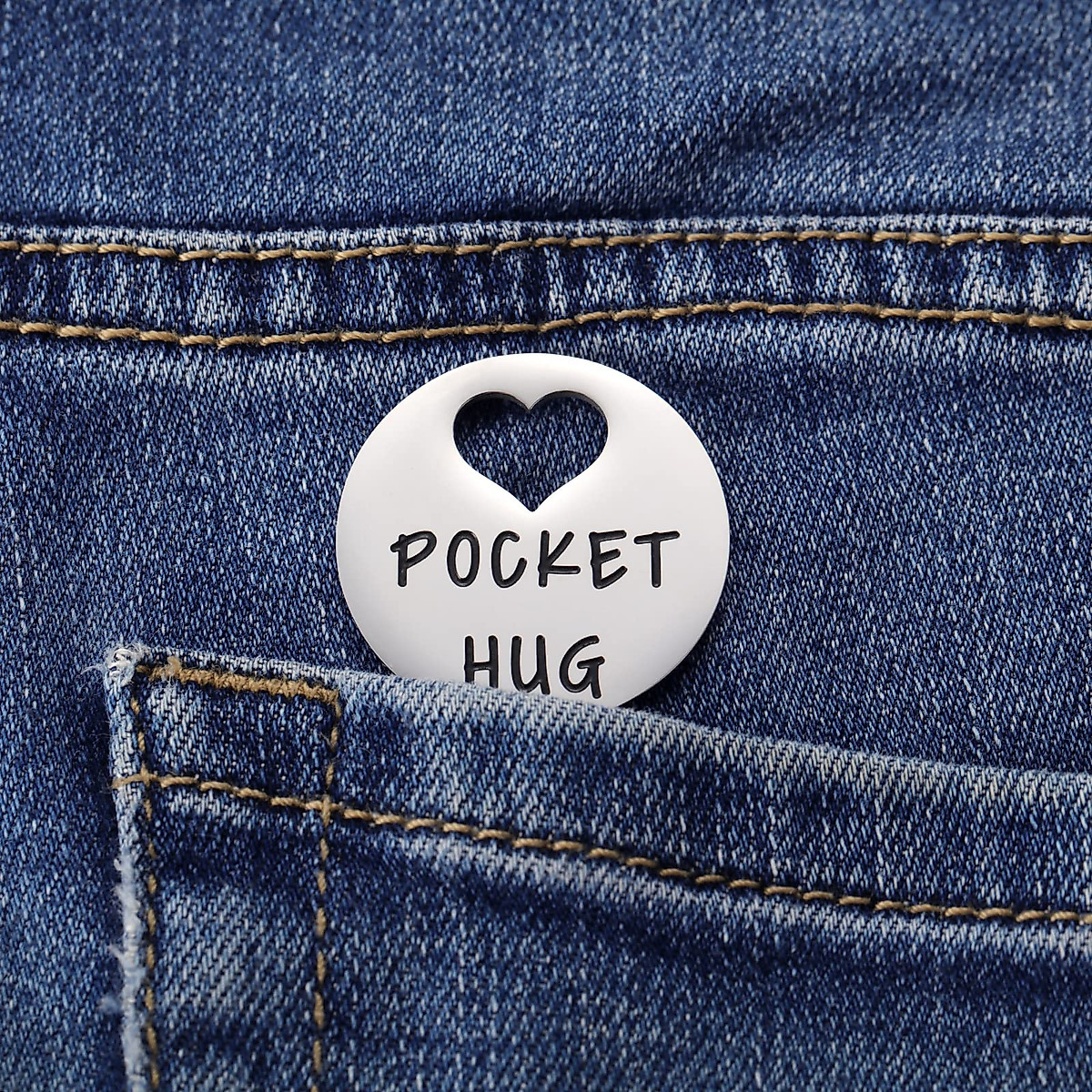 When Times are Tough Little Keepsake Pocket Hug Token & Greeting Card for Friends Family, Positivity Cheer Pick Me Up Mental Health Gift, Think of You Missing You Gift