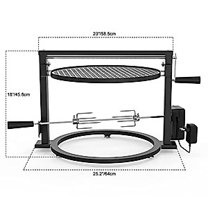 only fire Santa-Maria Style Rotisserie Rotating System for Solo Stove Bonfire 19.5" Smokeless Fire Pit - Global Patent