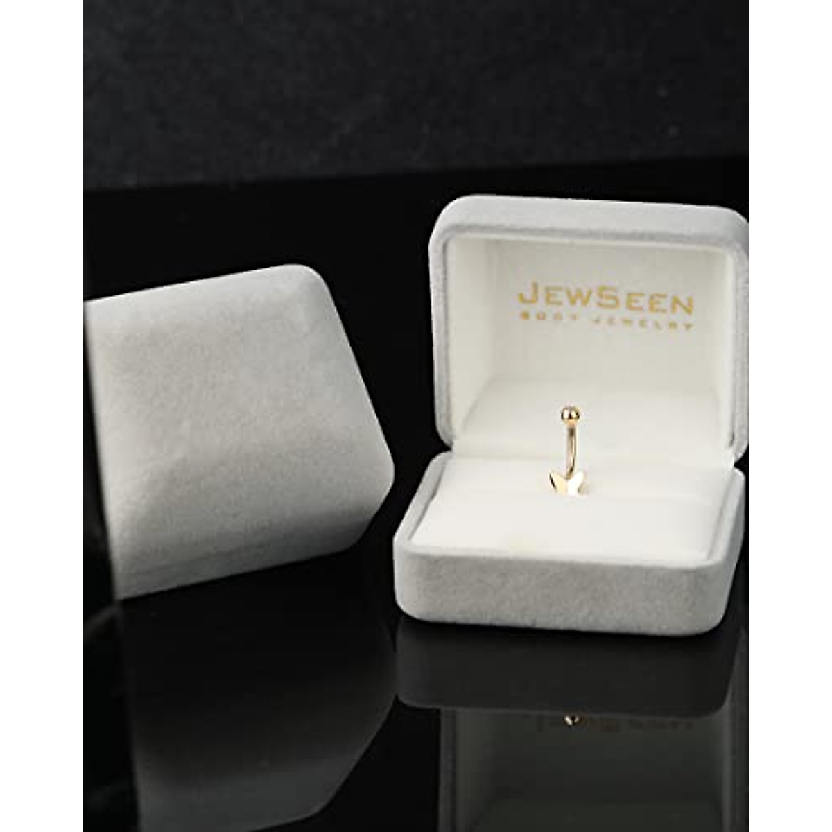 Jewseen 14K Gold Belly Button Rings for Women Butterfly Belly Rings Navel Piercing Jewelry Belly Piercing Body Piercing Jewelry