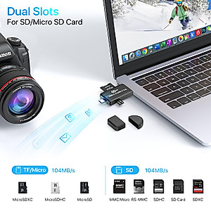 COCOCKA USB 3.0 SD and USB C Flash Memory Card Reader, Camera SD Card Adapter Converter for SDXC SDHC SD MMC TF RS- MMC Micro SDCard and UHS-I Cards Windows Smartphone Computer Laptop