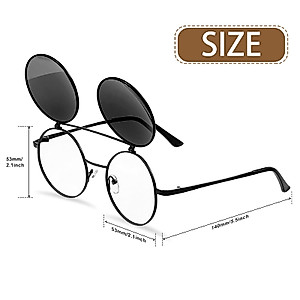 Hicarer 80s 90s Outfit Accessories for Women Men Hip Hop Costume Round Goggle Faux Gold Chain Earring Jewelry (Round Shape Earrings)