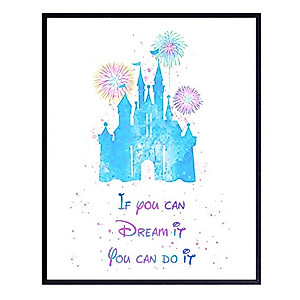 World Castle Inspirational Quote Wall Decor Set -Motivational Room Decoration Wall Art - Poster Print for Boy, Girl Kids Bedroom - Gift for Women and Fans - 8x10 Unframed print
