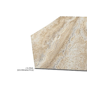 Self Adhesive Hexagon Vinyl Floor Tiles, 20 Tiles - 9" x 10.4", Floor Galore Graphite Pattern - Peel & Stick, DIY Flooring for Kitchen, Dining Room, Bedrooms & Bathrooms by Achim Home Decor