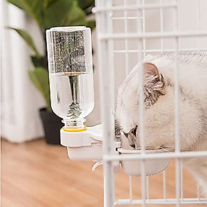 RUBYHOME 17oz BPA Free Cage Water Bottles for Rabbits, Ferrets, Cats and Other Small Animals, Anti-Overflow Water Dispenser for Crate (White)