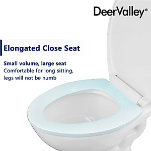 DeerValley DV-2F52531 Dynasty Two-Piece Elongated Toilet 1.28 GPF Siphonic Flush White ADA Comfort Height Bathroom Toilet (Toilet Seat Included)(Water Efficient)