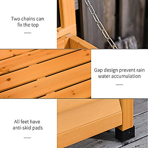 Outsunny 75 Gallon Wooden Deck Box, Outdoor Storage Container with Aerating Gap & Weather-Fighting Finish, Yellow