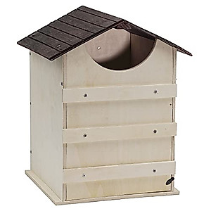 2 Pack Owl House, Wooden Large Size Owl Nesting Box for Screech Owl, Saw Whet Owl, Barn Owl, Barred Owl, Extra Durable with Wood shavings and mounting Parts, Quick and Easy Assembly Required