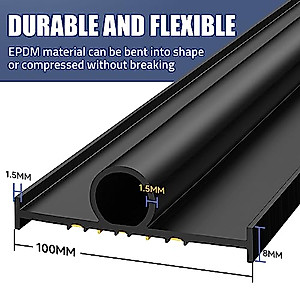 Garage Door Bottom Weather Stripping Rubber Seal with T-Ends 5/16" - Protect Your Garage from Weather, Insects, and Dust with Premium Rubber Seals（12FT）
