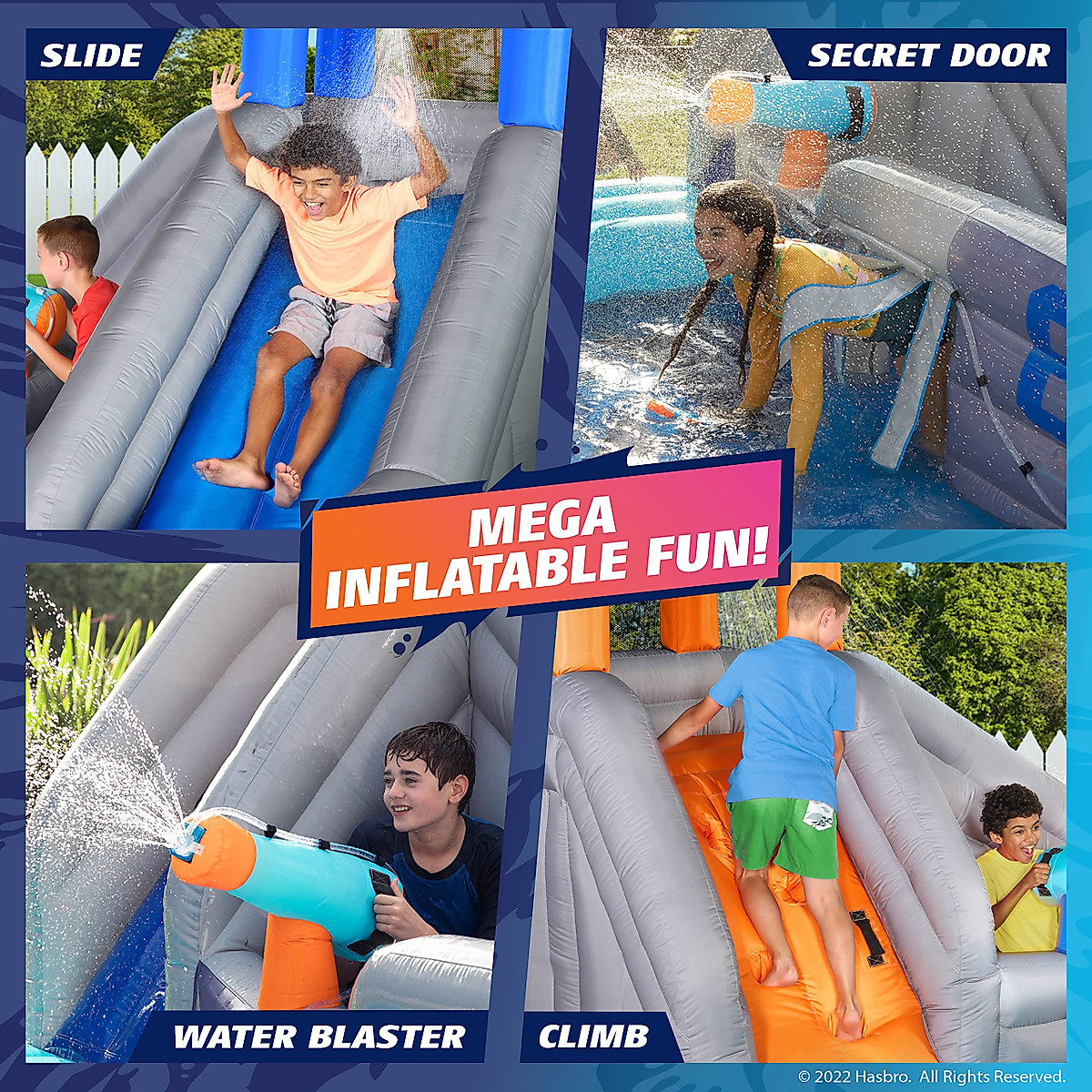Hasbro Super Soaker Ultimate Water Park – Head to Head Battle Arena Mega Inflatable Bounce House for Ultimate Water Battles