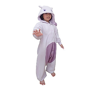 SAZAC Kigurumi - Pokemon - Mewtwo - Onesie Jumpsuit Halloween Costume -Kids Size (5-9 Year Old) Purple