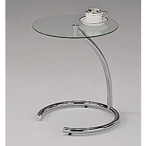 Kings Brand Furniture - Chrome with Glass Modern Accent Side End Table