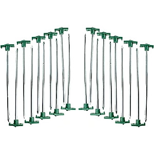 SE Heavy-Duty Metal Tent Pegs Stake Set - 20-Pack, 10.5" Galvanized Steel Pegs for Secure Anchoring in Various Terrains - 9NRC10-20