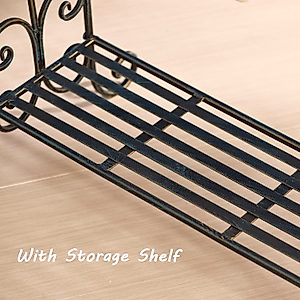 Standing Towel Rack for Bathroom,3-Tier Floor Freestanding Towel Racks with Storage Shelf,Antique Towel Holder Stand-21.75”×13”×38”