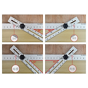Triangle Ruler Square Carpentry Squares Folding Aluminium Frame Construction Tools Combination 24/48 Inches in Framing Roofing Stair Work Woodworking Movable Right Angle 90°45 Degree Angle Ruler
