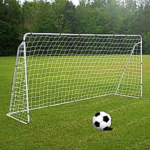 HomGarden 12' x 6' Portable Soccer Goal Football Post Target Net Tournament Regulation Training Aid Ultimate Backyard Outdoor Kids Soccer Goal