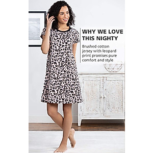 PajamaGram Sleep Shirts for Women - Short Nightgowns for Women, Pink, S, 6-8