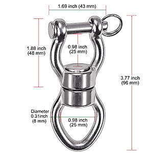 SELEWARE Silent Bearing Swing Swivel, 360° Rotational Device Hanging Accessory with Removeable Buckle for Tree Swing, Hammock Chair, Climbing Rope, Yoga, Kids Swing Swivel 1200LB Capacity
