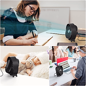 PFLANZENHAU 7.3 Inch USB Desk Fan, 360° Pivot, 3 Speeds, Quiet but Powerful, Portable Personal Table Fan for Better Cooling for Home Office Dorm Outdoor