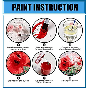 AOSGEDY 6 Pack Paint by Numbers,Paint by Numbers for Adults Kids Beginner, Adult Paint by Number DIY Landscape Oil Painting for Home Wall Decor 12X16 Inch