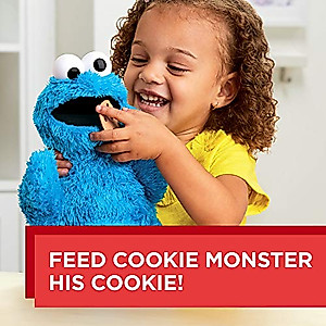 Sesame Street Feed Me Cookie Monster Plush: Interactive 13 Inch Cookie Monster, Says Silly Phrases, Belly Laughs, Toy for Kids 18 Months Old and Up