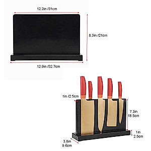 Colture Luxury Magnetic Knife Block Holder with Enhanced Double Side Magnets, Eco-Friendly ABS, Cutlery Display Stand and Storage Rack, Large Capacity, Easy to Reach, Easy to Clean (Color : Black)